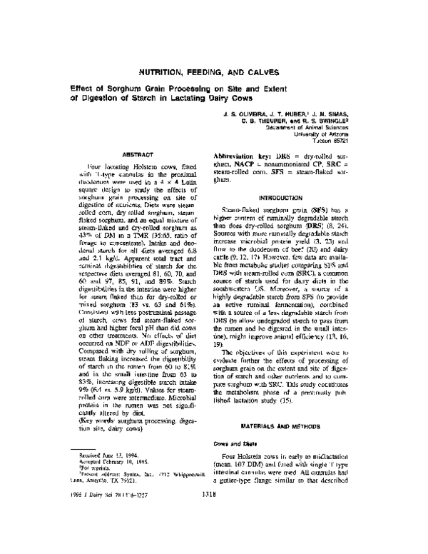 Pdf Processing Sorghum Grain Improves Starch Digestion 8115