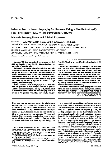 (PDF) Intracardiac echocardiography in humans using a small-sized (6F ...
