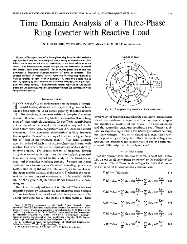 (PDF) Time Domain Analysis of a Three-Phase Ring Inverter with Reactive Load