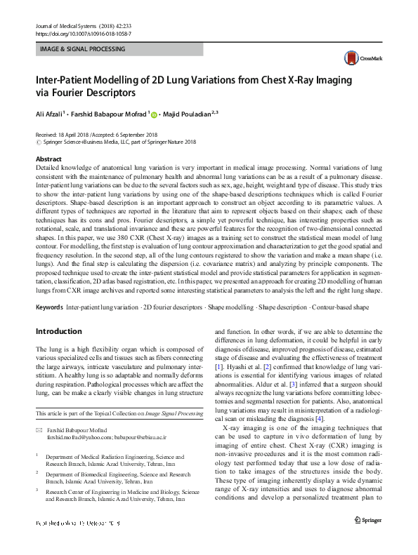 (PDF) Inter-Patient Modelling of 2D Lung Variations from Chest X-Ray ...