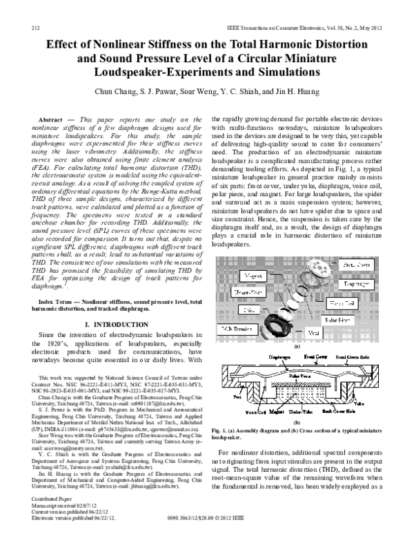(PDF) Effect of nonlinear stiffness on the total harmonic distortion ...