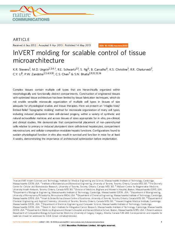 (PDF) InVERT molding for scalable control of tissue microarchitecture