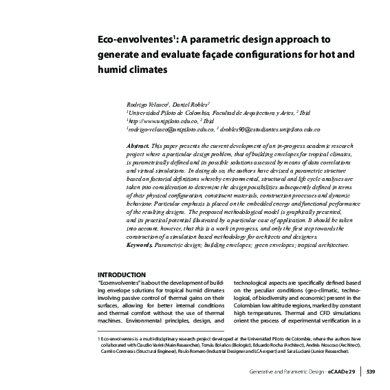(PDF) Eco-envolventes: A parametric design approach to generate and ...