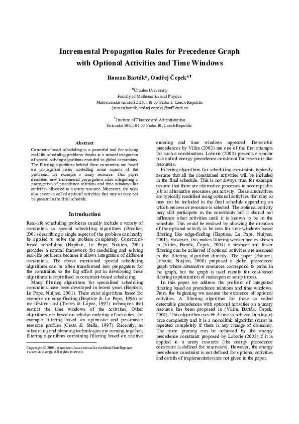 (PDF) Incremental propagation rules for a precedence graph with ...