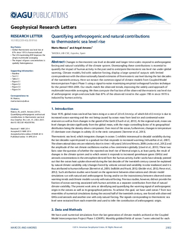 (PDF) Quantifying anthropogenic and natural contributions to ...