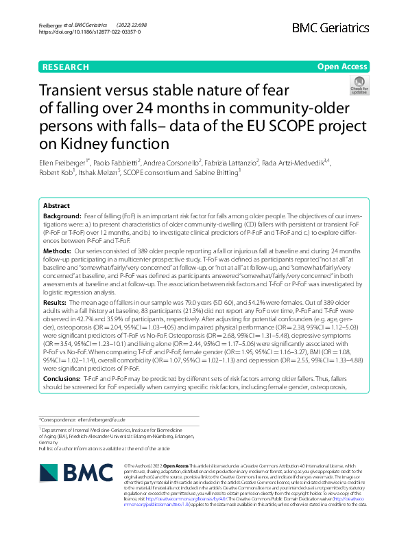 (PDF) Transient versus stable nature of fear of falling over 24 months ...
