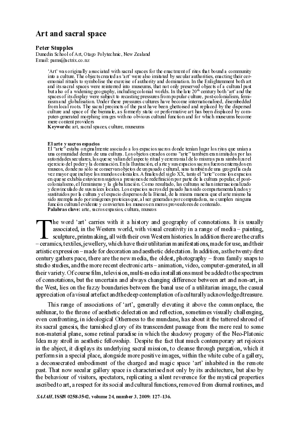 (PDF) Art and sacral space
