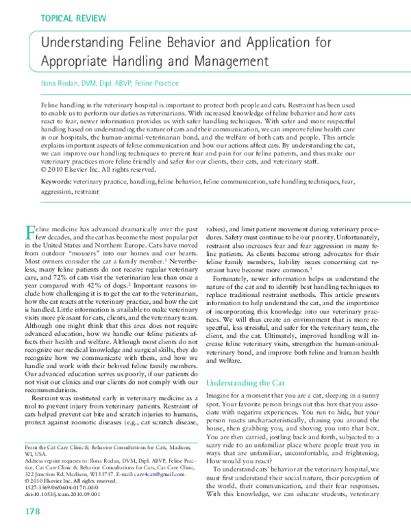 (PDF) Understanding Feline Behavior and Application for Appropriate ...