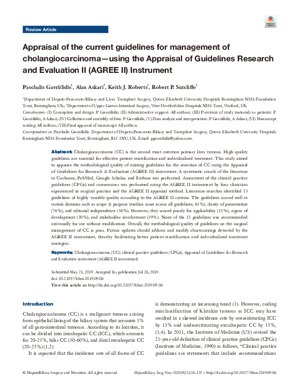 (PDF) Appraisal of the current guidelines for management of ...