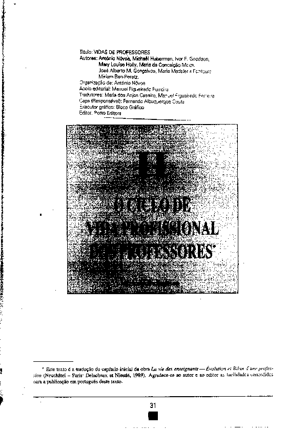 (PDF) HUBERMAN Michael O ciclo de vida profissional dos professores