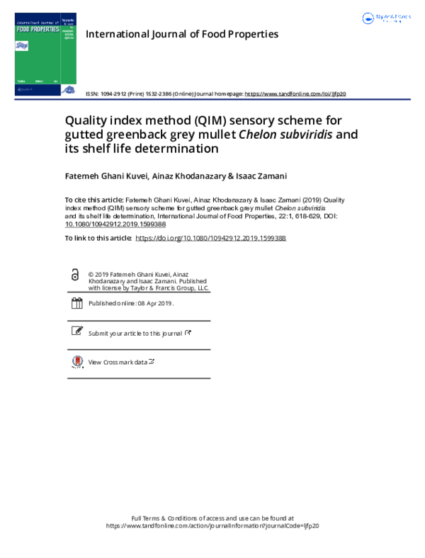 (PDF) Quality index method (QIM) sensory scheme for gutted greenback ...