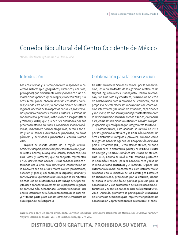 (PDF) Corredor Biocultural del Centro Occidente de México