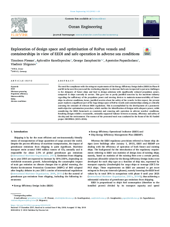 (PDF) Exploration of design space and optimisation of RoPax vessels and ...