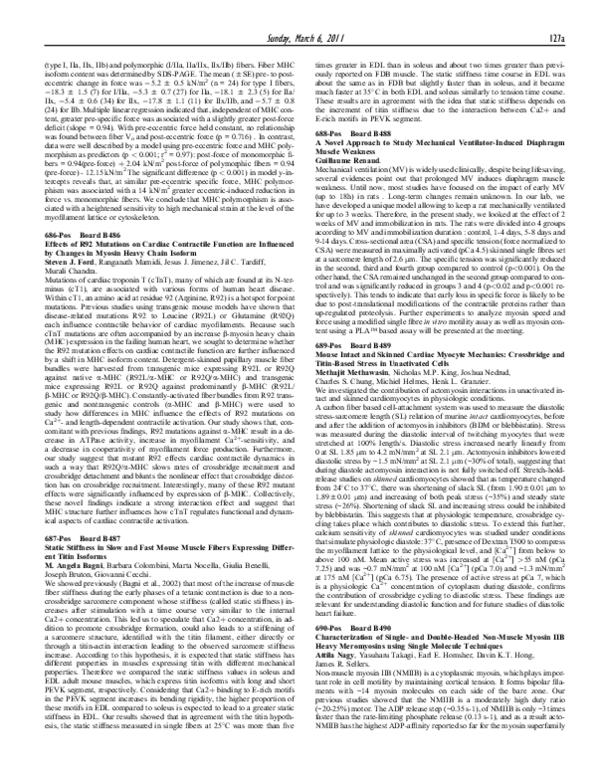 (PDF) Static Stiffness in Slow and Fast Mouse Muscle Fibers Expressing ...