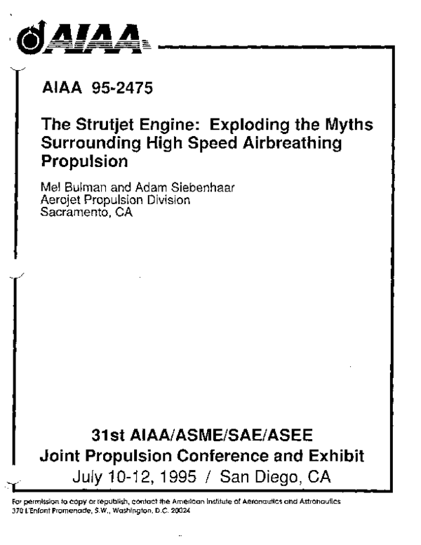 (PDF) The strutjet engine - Exploding the myths surrounding high speed ...