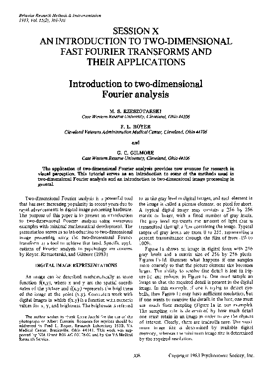 (PDF) Introduction to two-dimensional Fourier analysis