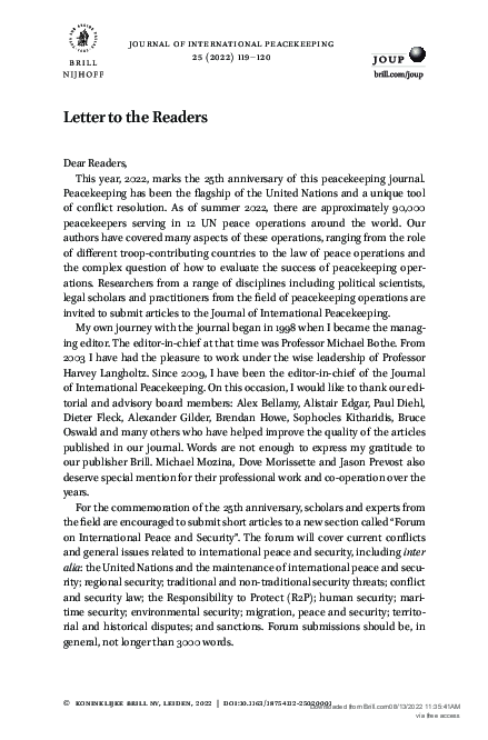 (PDF) Letter to the Readers