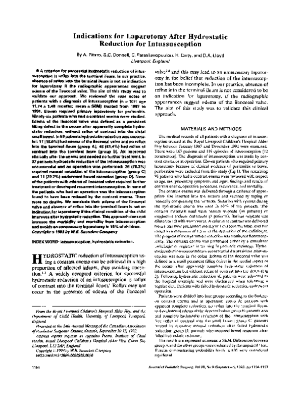 (PDF) Indications for laparotomy after hydrostatic reduction for ...