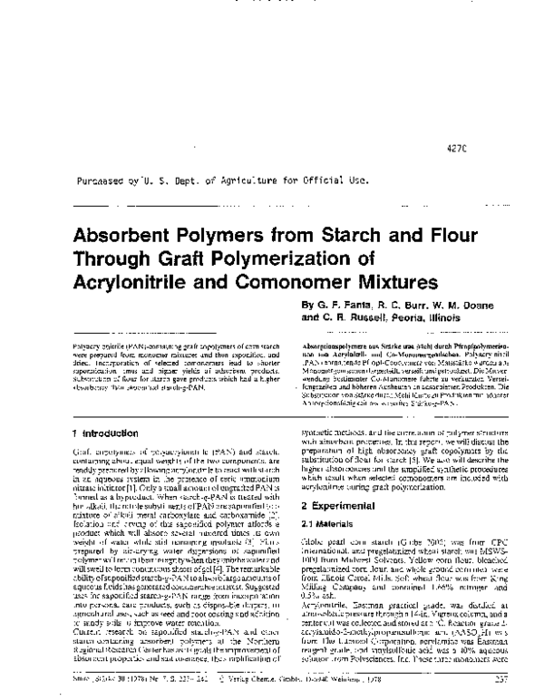 (PDF) Absorbent Polymers from Starch and Flour Through Graft ...