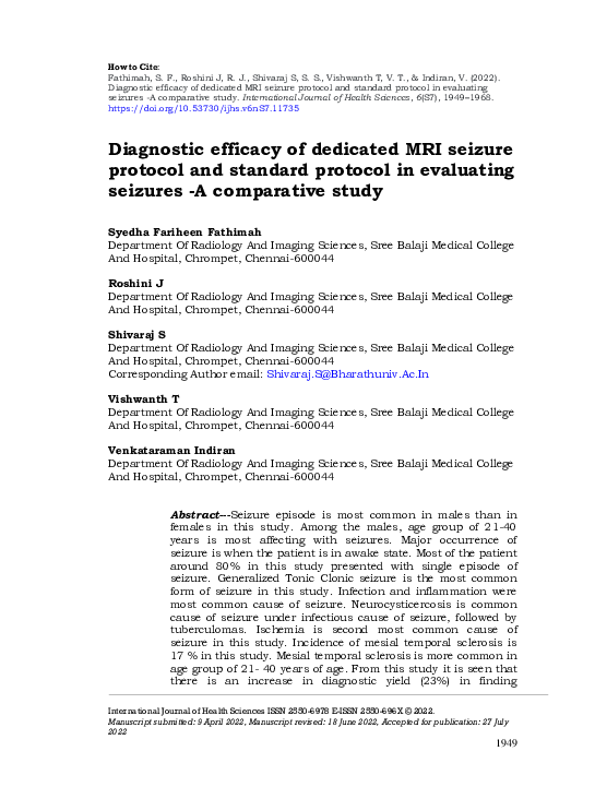 (PDF) Diagnostic efficacy of dedicated MRI seizure protocol and ...