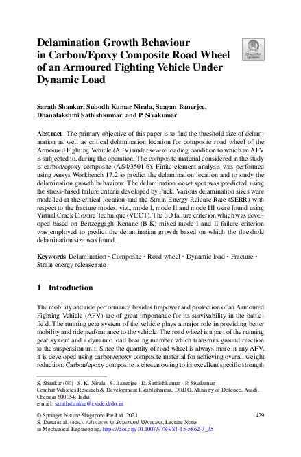 (PDF) Delamination Growth Behaviour in Carbon/Epoxy Composite Road ...
