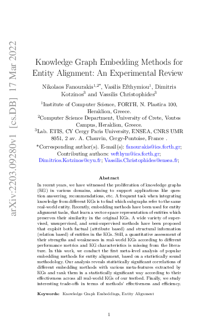 (PDF) Meta-Analysis of KG Embedding for Entity Alignment