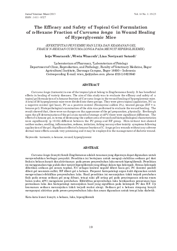 (PDF) The efficacy and safety of topical gel formulation of N-hexane ...