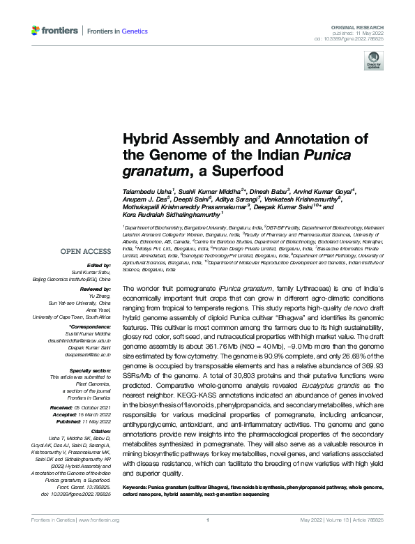 (PDF) Hybrid Assembly and Annotation of the Genome of the Indian Punica ...