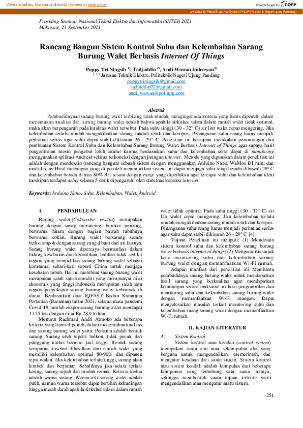 (PDF) Rancang Bangun Sistem Kontrol Suhu dan Kelembaban Sarang Burung ...