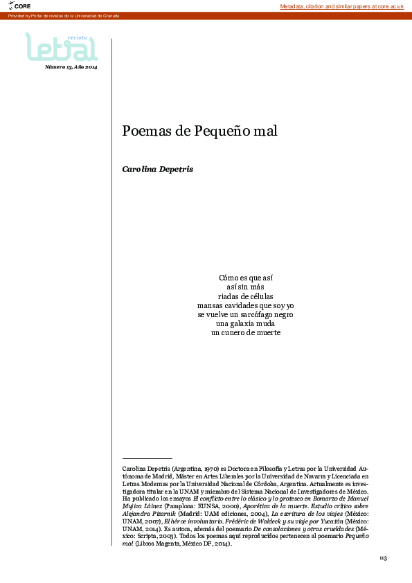 (PDF) Poemas de Pequeño mal