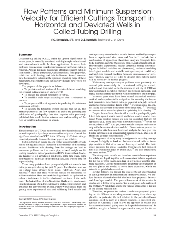 (PDF) Flow Patterns and Minimum Suspension Velocity for Efficient ...