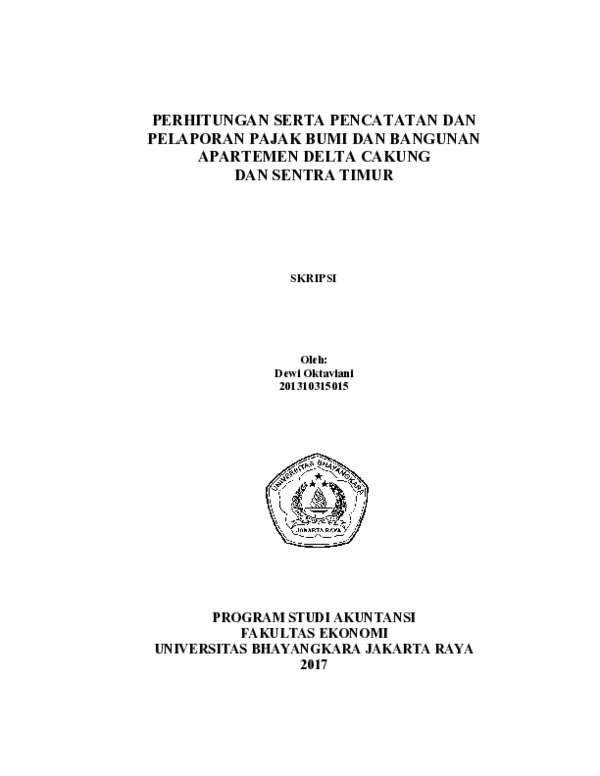 (PDF) Perhitungan, Pencatatan dan Pelaporan Pajak Bumi dan Bangunan ...