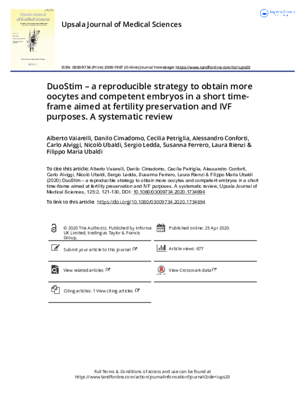 (PDF) DuoStim – a reproducible strategy to obtain more oocytes and ...