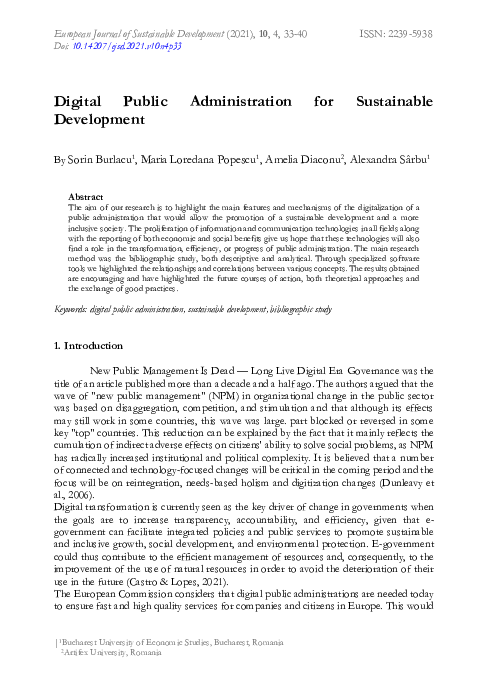 (PDF) Digital Public Administration for Sustainable Development