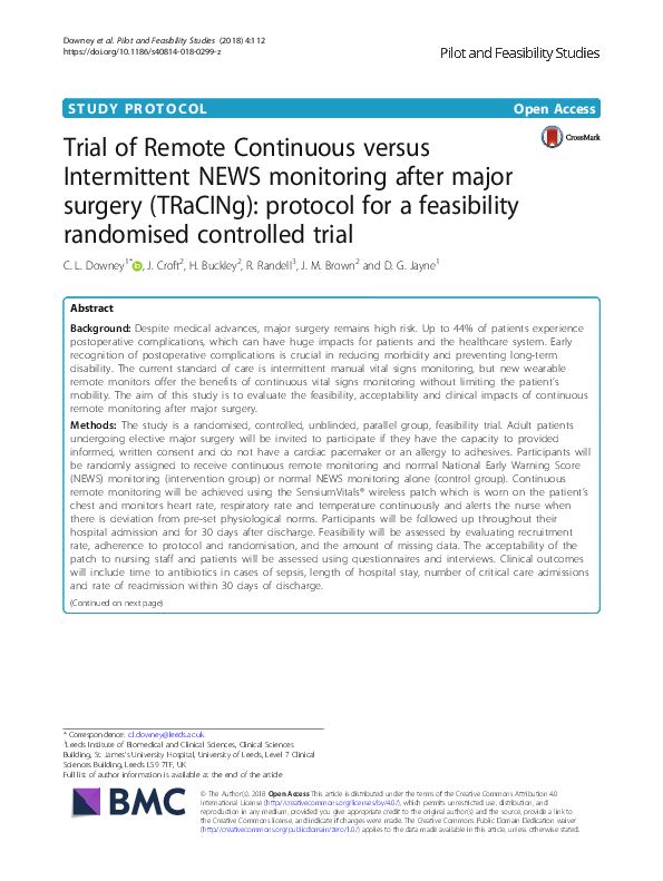(PDF) Trial of Remote Continuous versus Intermittent NEWS monitoring ...