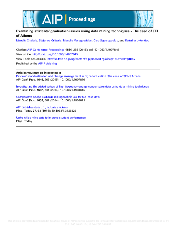 (PDF) Examining students' graduation issues using data mining ...