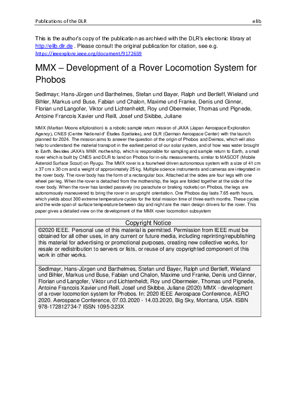 (PDF) MMX Rover Locomotion System for Phobos