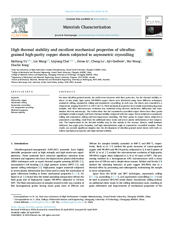 (PDF) High thermal stability and excellent mechanical properties of ...