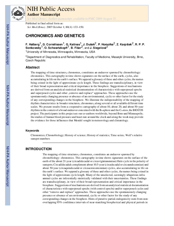 (PDF) Chronomics and Genetics
