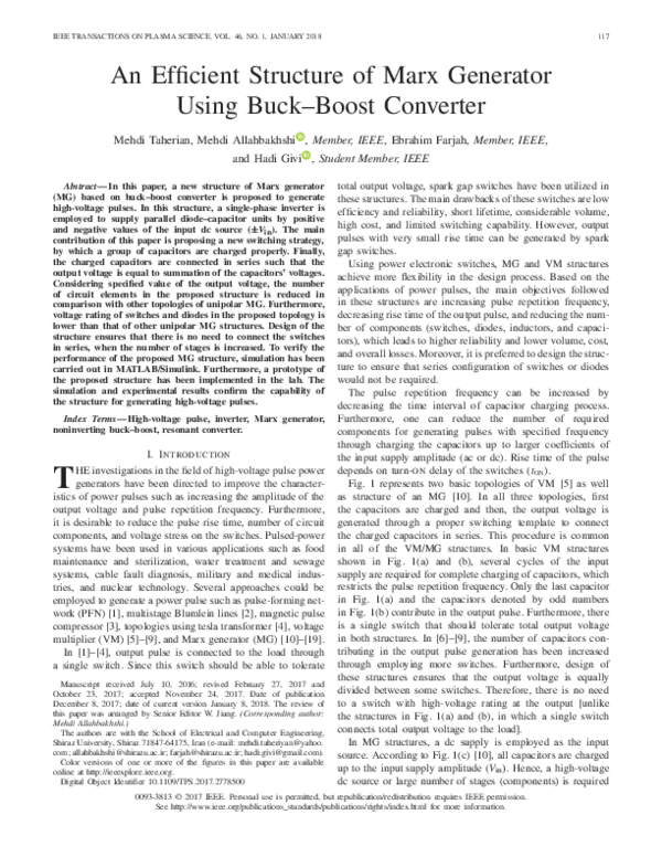 (PDF) An Efficient Structure of Marx Generator Using Buck–Boost Converter