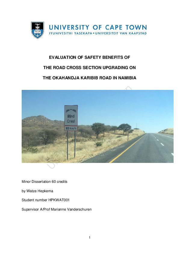 (PDF) Evaluation of safety benefits of the road cross section upgrading ...