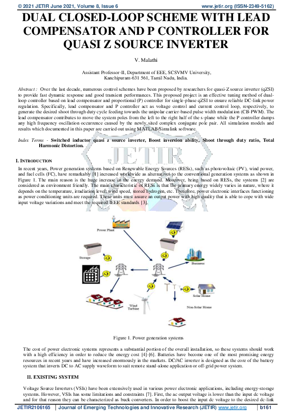 (PDF) Dual Closed-Loop Scheme with Lead Compensator and P Controller for Quasi Z Source Inverter