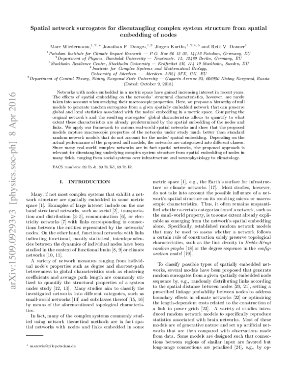 (PDF) Spatial network surrogates for disentangling complex system ... (PDF) Spatial network surrogates for disentangling complex system ...