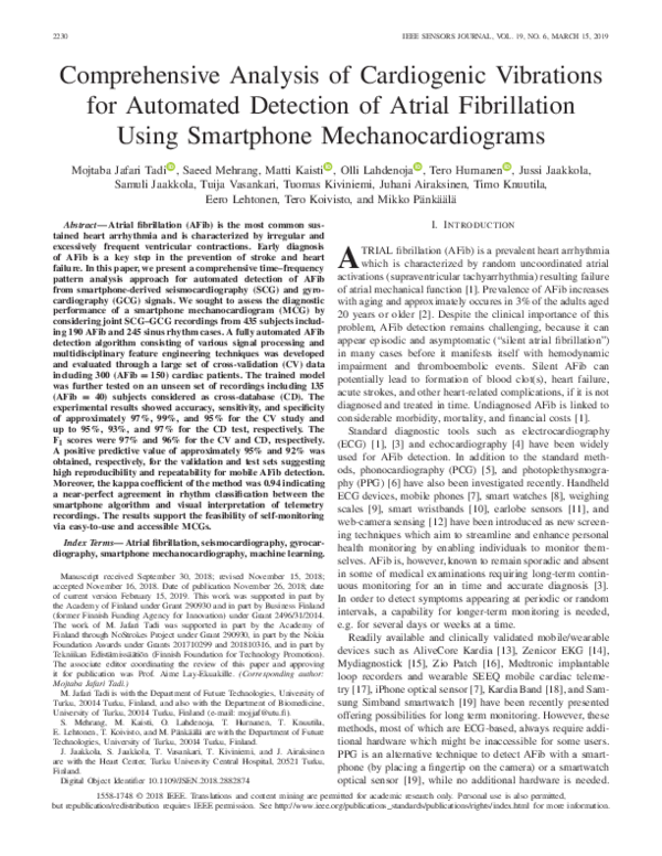 Pdf Comprehensive Analysis Of Cardiogenic Vibrations For Automated