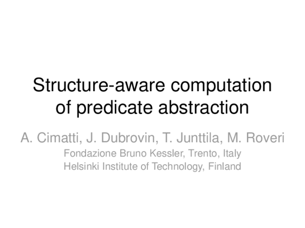 (PDF) Structure-aware computation of predicate abstraction