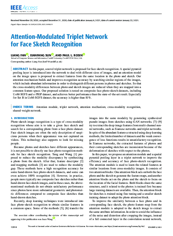 Pdf Attention Modulated Triplet Network For Face Sketch Recognition