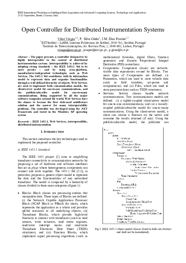 (PDF) Open controller for distributed instrumentation systems