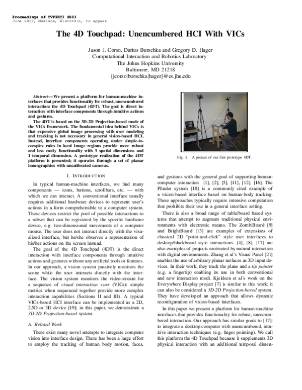 (PDF) 4D Touchpad: Enhancing HCI with VICs