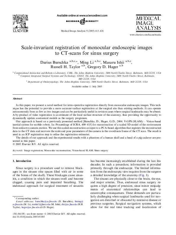 (PDF) Scale-invariant registration of monocular endoscopic images to CT ...