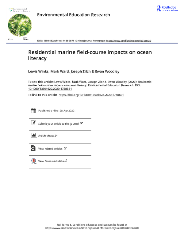 (PDF) Residential marine field-course impacts on ocean literacy